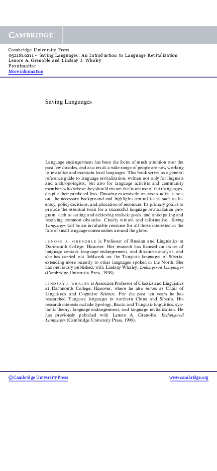 (PDF) Saving languages