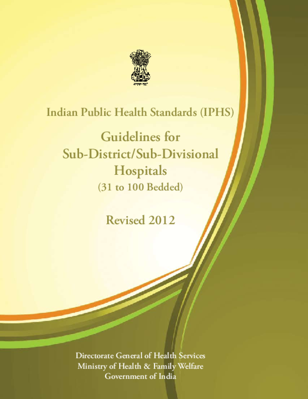 (PDF) Indian Public Health Standards (IPHS) Guidelines for Sub-District ...