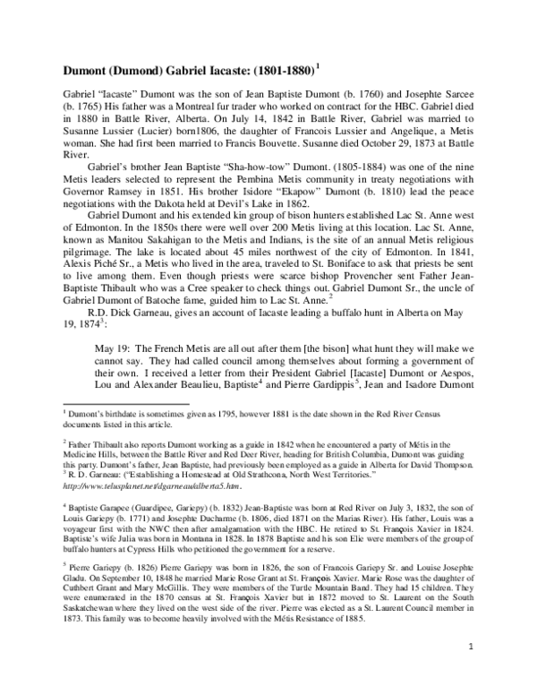 (PDF) Gabriel Dumont Sr. born 1801.