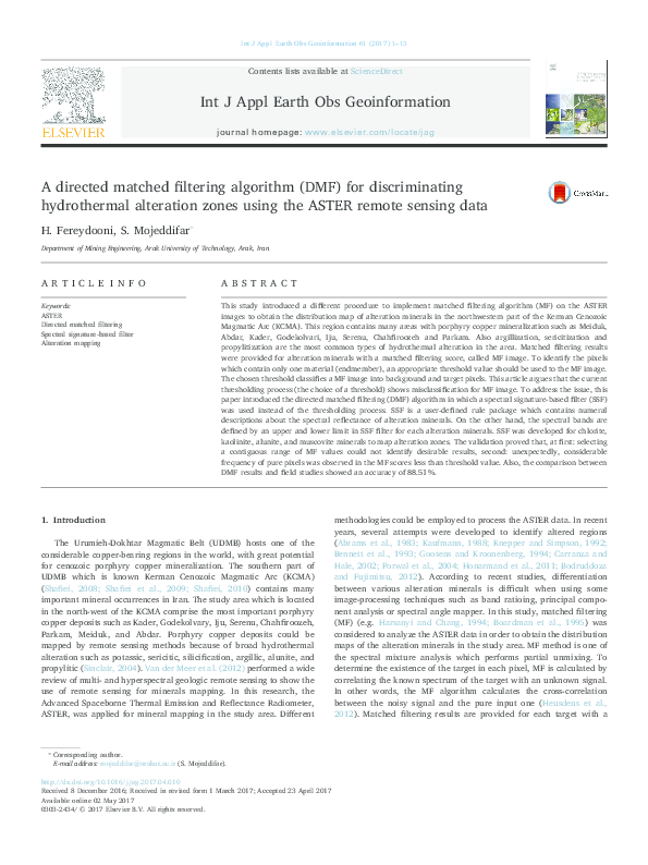 Pdf A Directed Matched Filtering Algorithm Dmf For Discriminating