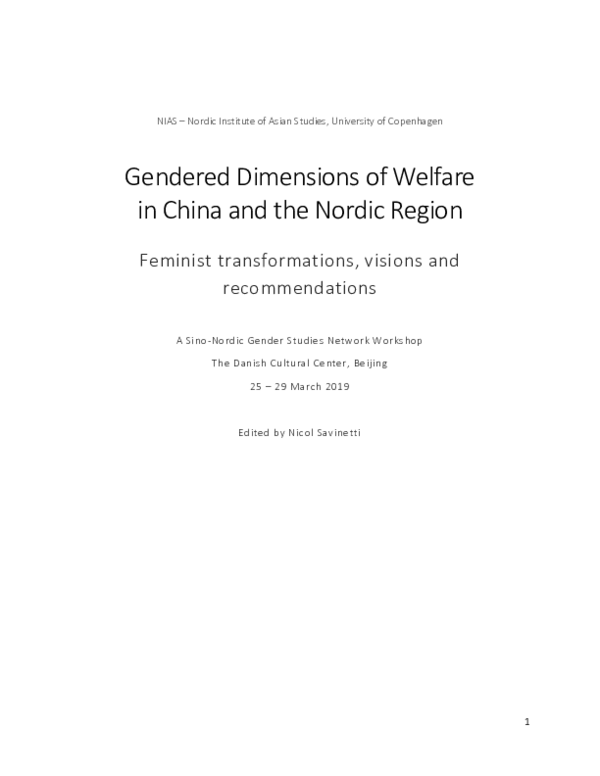 (PDF) Gendered Dimensions of Welfare in China and the Nordic Region ...