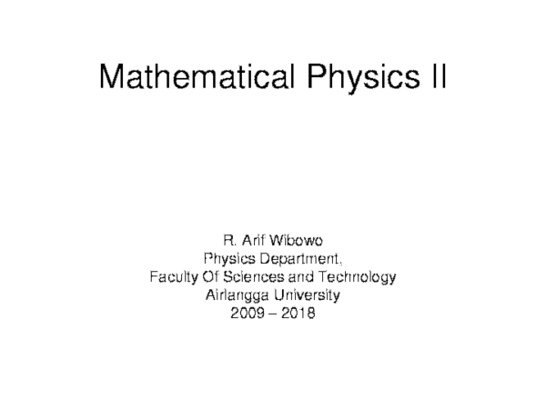 (PDF) Mathematical Physics II