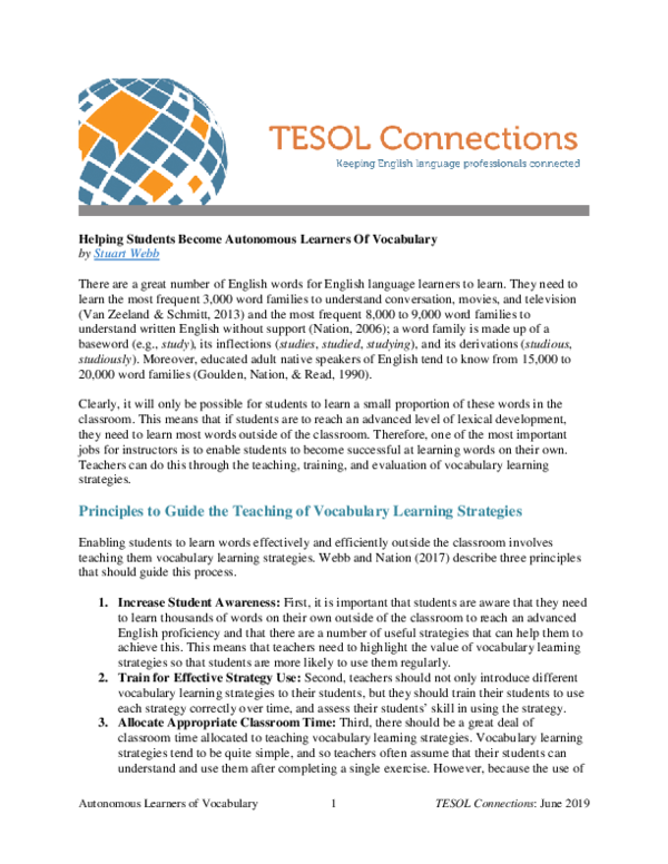 teaching and learning strategies 2019