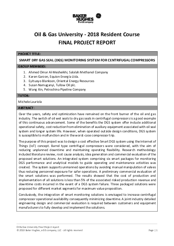 (PDF) SMART DRY GAS SEAL (DGS) MONITORING SYSTEM FOR CENTRIFUGAL ...