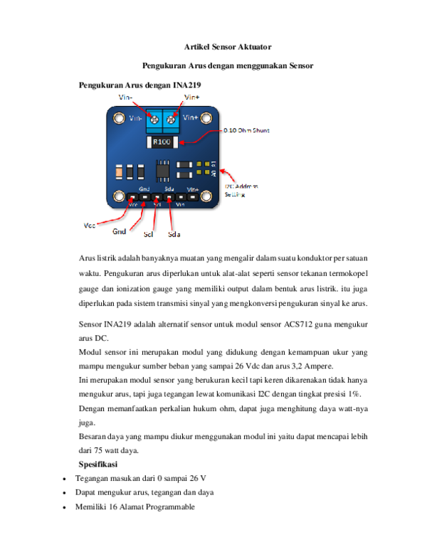(DOC) Artikel Sensor Aktuator Pengukuran Arus dengan menggunakan Sensor