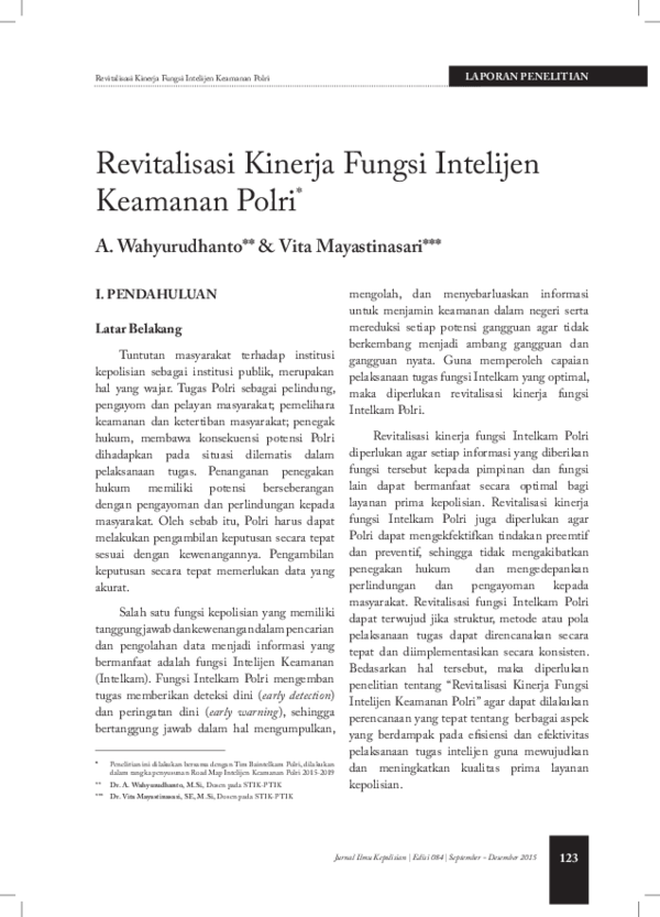 (PDF) Revitalisasi Kinerja Fungsi Intelijen Keamanan Polri