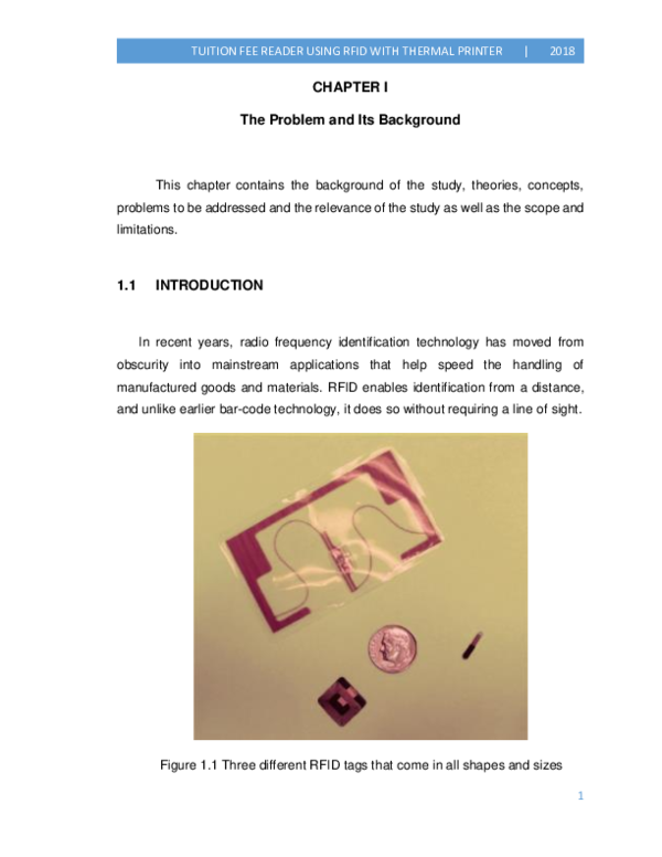 (DOC) Tuition Fee Balance Reader Using RFID with Thermal Printer