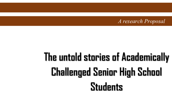 (PDF) The untold stories of Academically Challenged Senior High School ...