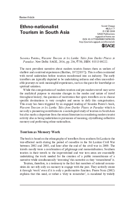 (PDF) Ethno-nationalist Tourism in South Asia | Ghazala Jamil ...