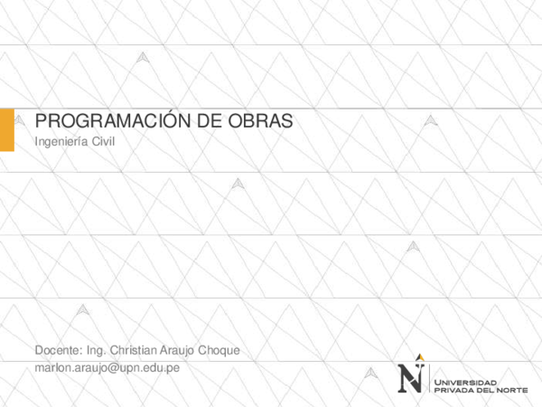 (PDF) PROGRAMACIÓN DE OBRAS Ingeniería Civil