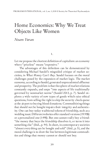 (PDF) Why We Treat Objects Like Women