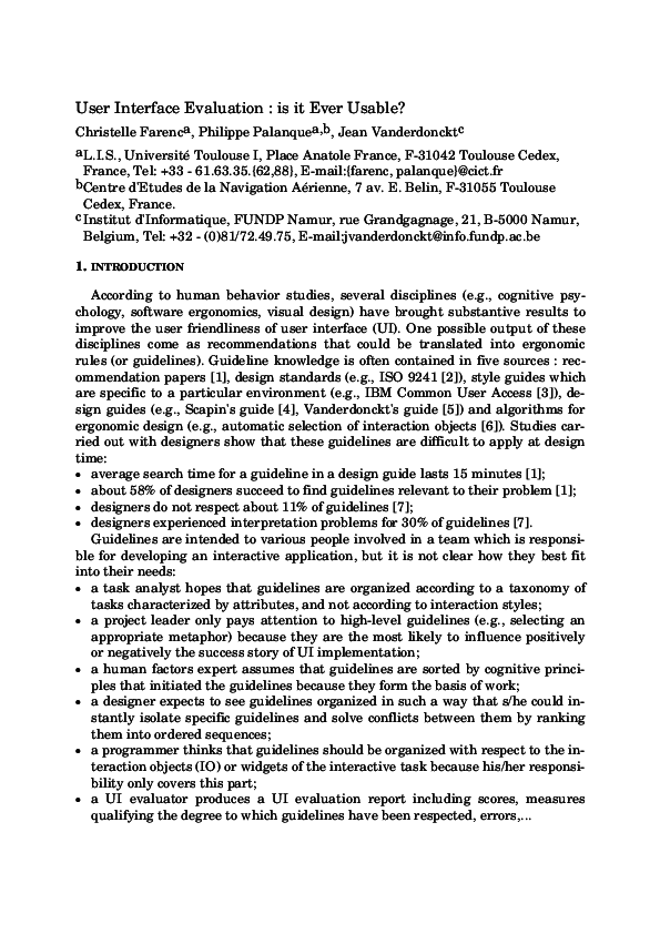 (PDF) User Interface Evaluation: is It Ever Usable?