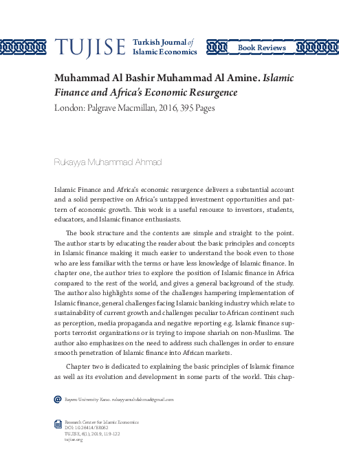 (PDF) Muhammad Al Bashir Muhammad Al Amine. Islamic Finance and Africa’s Economic Resurgence