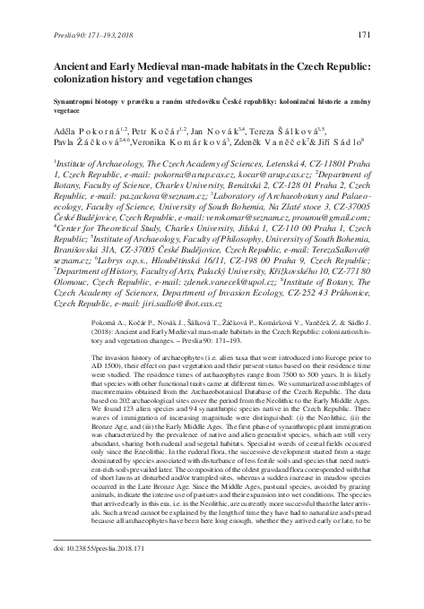 (PDF) Ancient and Early Medieval man-made habitats in the Czech ...