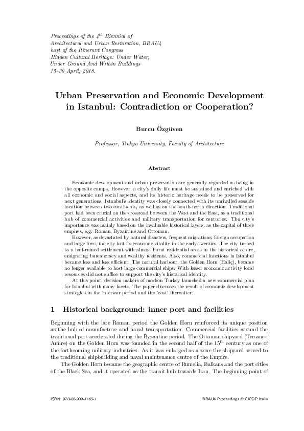 (PDF) Urban Preservation and Economic Development in Istanbul ...