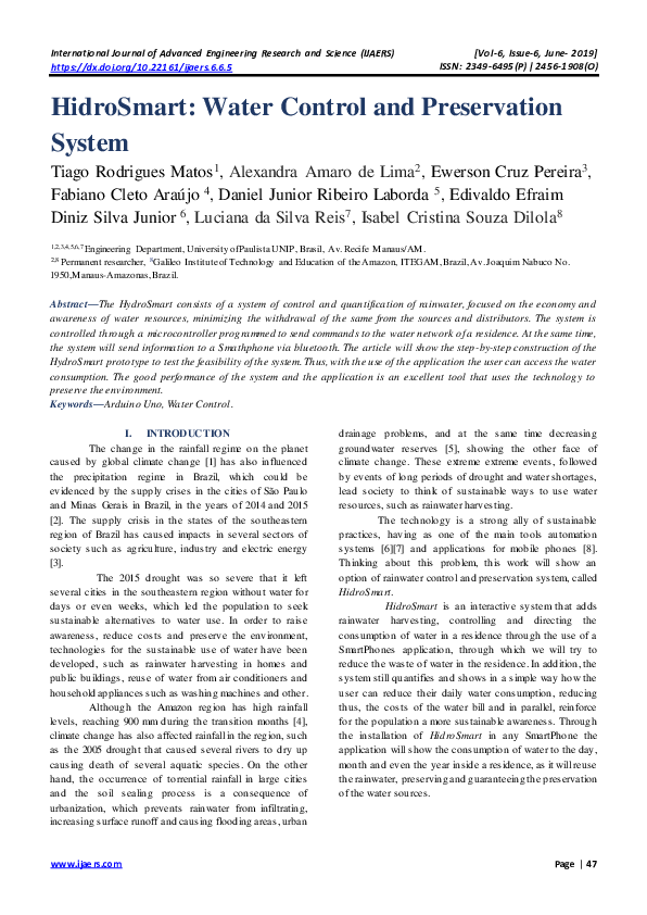 (PDF) HidroSmart: Water Control and Preservation System