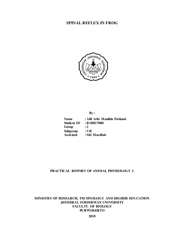 (PDF) SPINAL REFLEX IN FROG