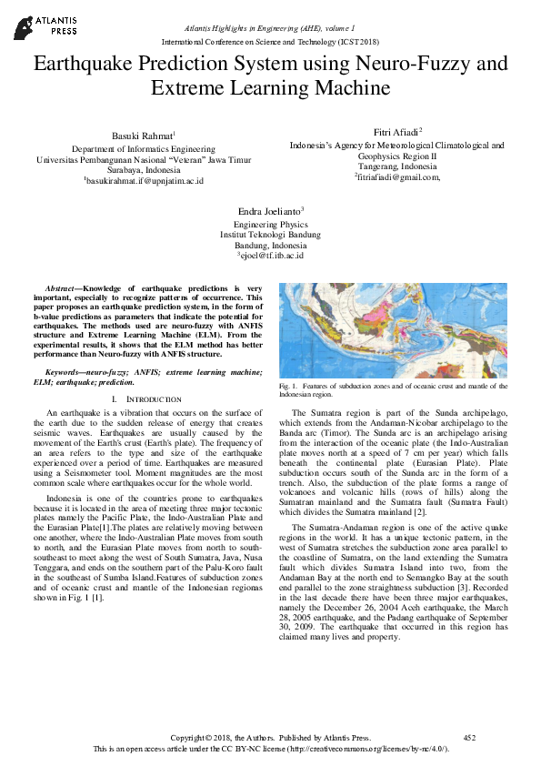 (PDF) Earthquake Prediction System using Neuro-Fuzzy and Extreme ...