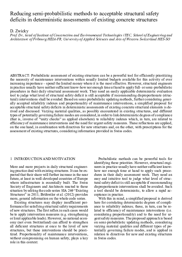 (PDF) Reducing Semi-Probabilistic Methods to Acceptable Structural ...