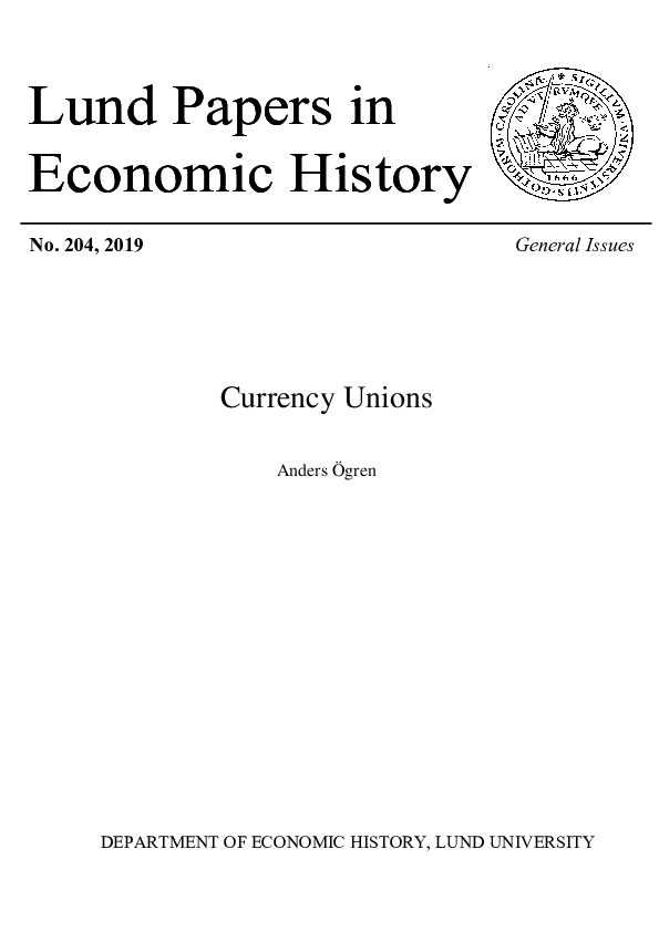 (PDF) Currency Unions