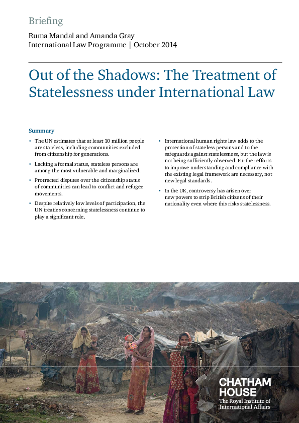 (PDF) Out of the Shadows: The Treatment of Statelessness under ...