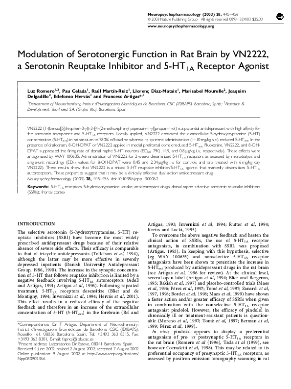 (PDF) VN2222: A Novel Dual-Action Antidepressant