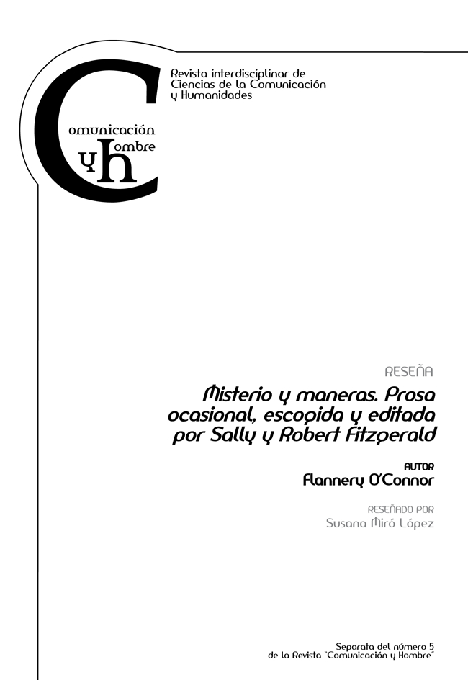 (PDF) Misterio y maneras. Prosa ocasional, escogida y editada por Sally ...