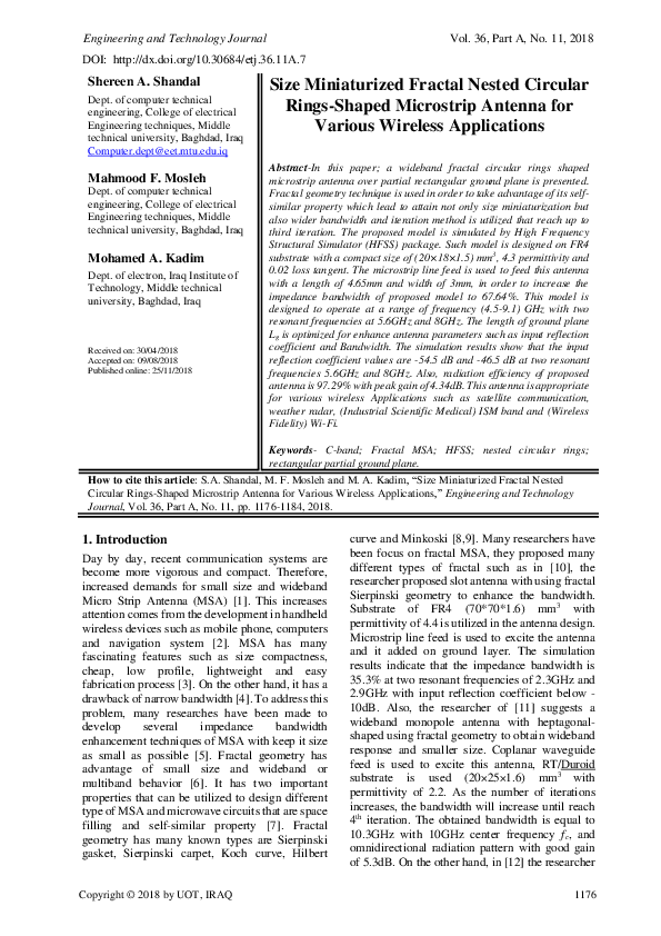 (PDF) Size Miniaturized Fractal Nested Circular Rings-Shaped Microstrip ...