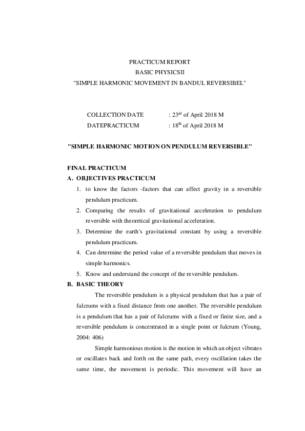 (PDF) PRACTICUM REPORT BASIC PHYSICSII
