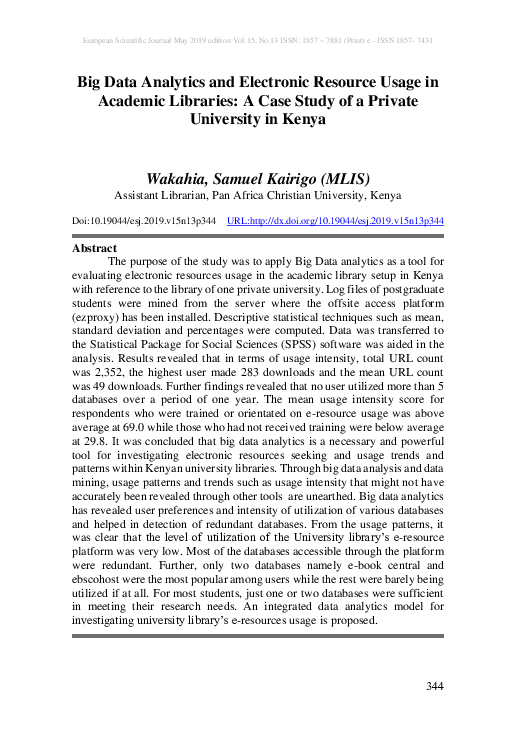 (PDF) Big Data Analytics and Electronic Resource Usage in Academic ...