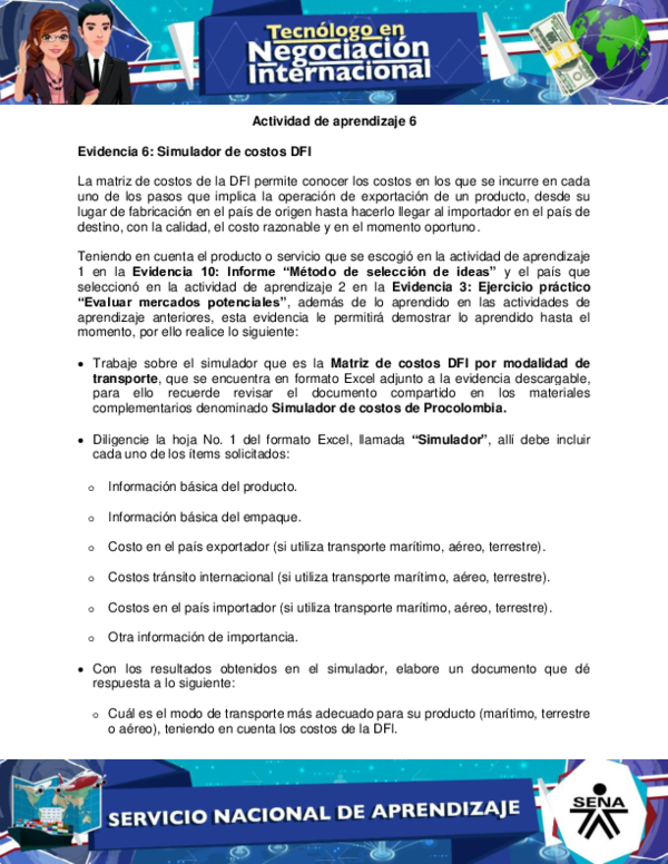 (PDF) Actividad de aprendizaje 6 Evidencia 6: Simulador de costos DFI (PDF) Actividad de aprendizaje 6 Evidencia 6: Simulador de costos DFI
