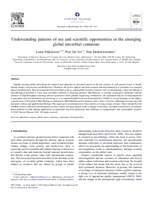 (PDF) Understanding patterns of use and scientific opportunities in the ...