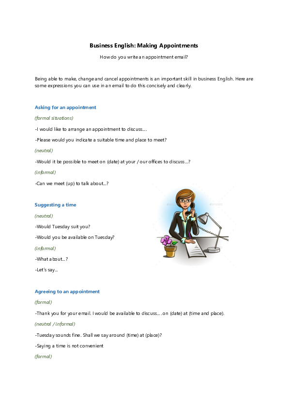 (PDF) Business English: Making Appointments