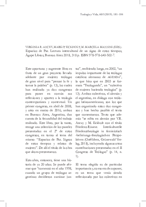 (PDF) Virginia R. Azcuy, Margit Eckholt, M. Marcela Mazzini (Eds ...