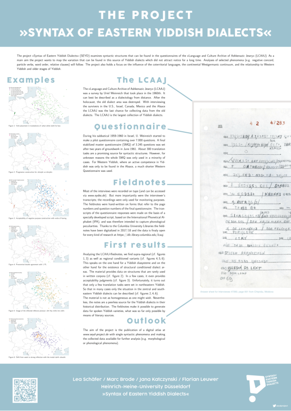 (PDF) The project »Syntax of Eastern Yiddish Dialects« (SEYD)
