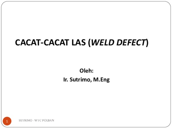 (PDF) CACAT-CACAT LAS (WELD DEFECT