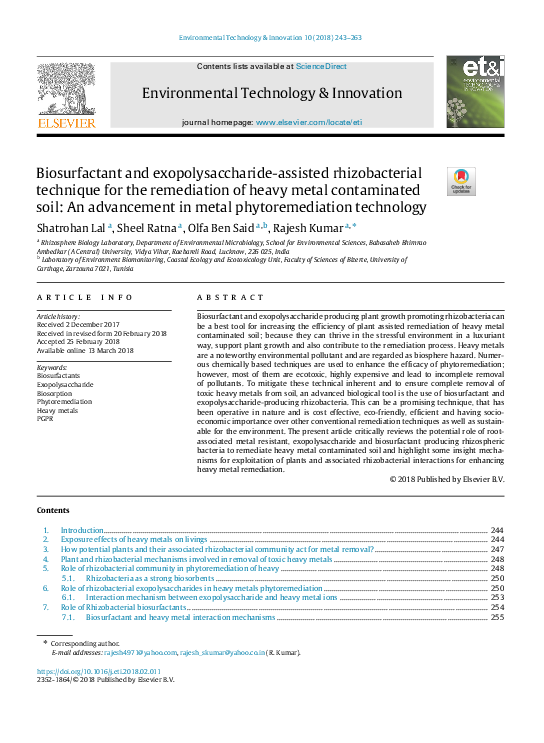 (PDF) Biosurfactant and exopolysaccharide-assisted rhizobacterial ...