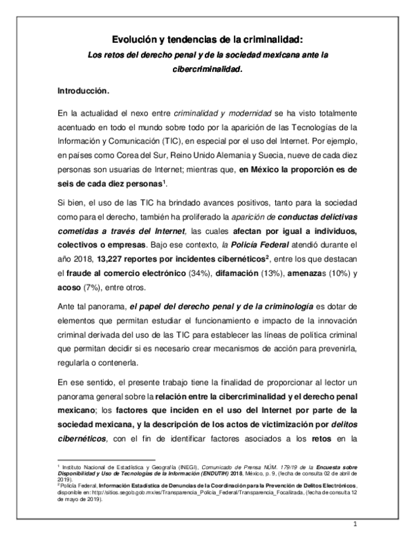 (PDF) Evolución y tendencias de la criminalidad. Los retos del derecho penal y de la sociedad ...