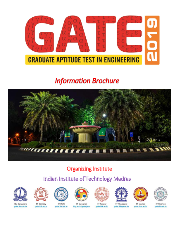 (PDF) GATE 2019 Information Brochure | Arindam Das - Academia.edu