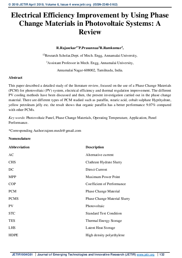 (DOC) Electrical Efficiency Improvement by Using Phase Change Materials ...