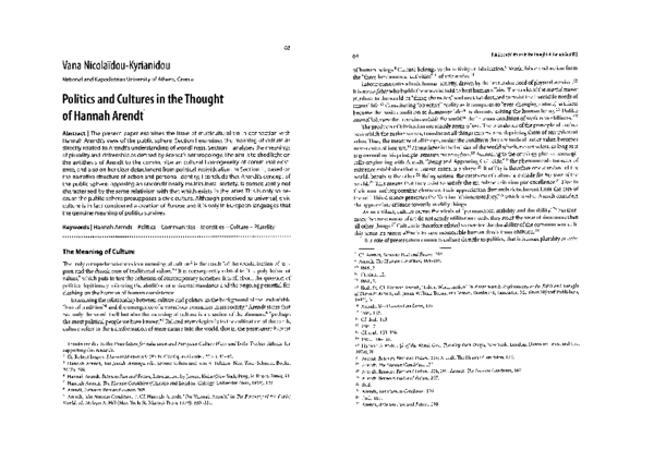 (PDF) Politics and Cultures in the Thought of Hannah Arendt