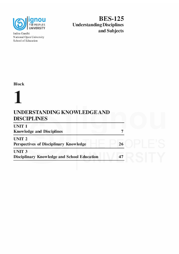 (PDF) UNDERSTANDING KNOWLEDGE AND DISCIPLINES UNIT 1 Knowledge and Disciplines 7 UNIT 2 ...