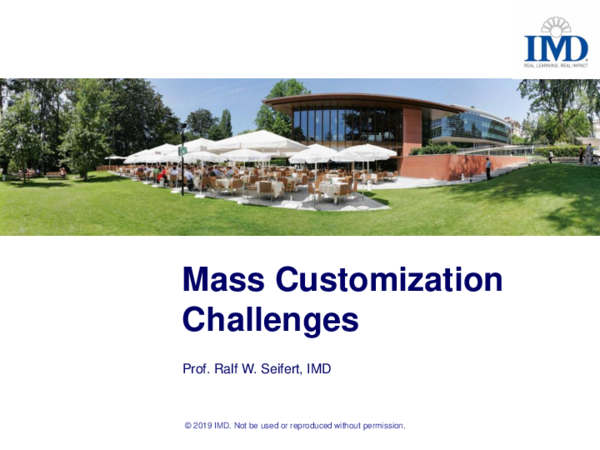 (PDF) Mass Customization Challenges