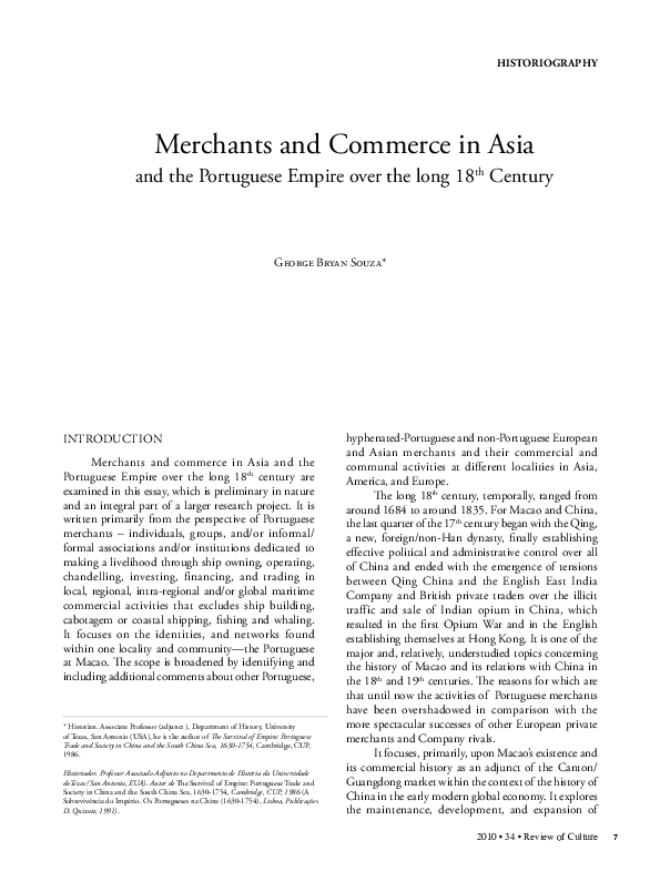 (PDF) "Merchants and Commerce in Asia and the Portuguese Empire over ...