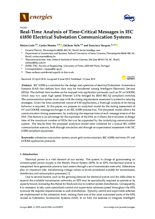 Pdf A Detailed Analysis Of The Goose Message Structure In An Iec 61850 Standard Based