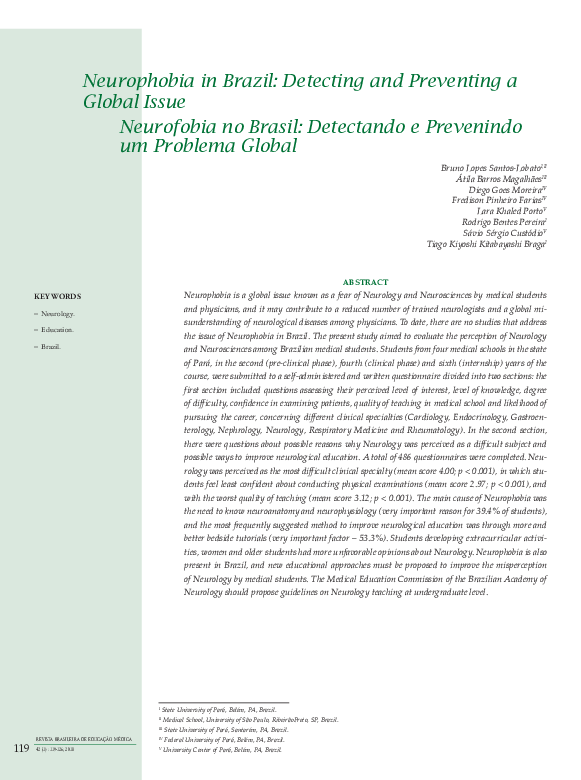 (PDF) Addressing Neurophobia in Brazilian Medical Students