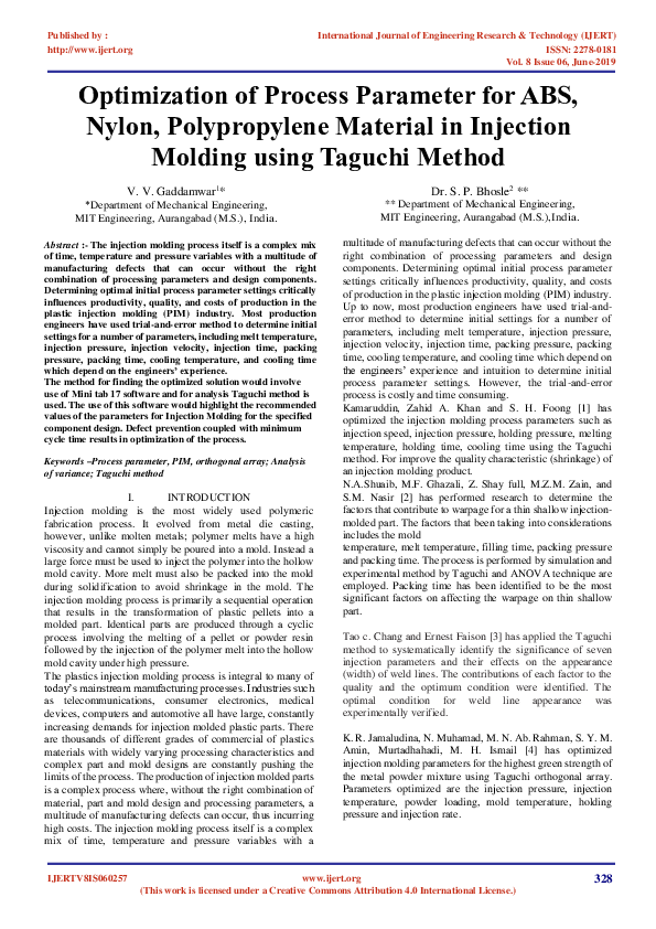 (PDF) IJERT-Optimization of Process Parameter for ABS, Nylon, Polypropylene Material in ...