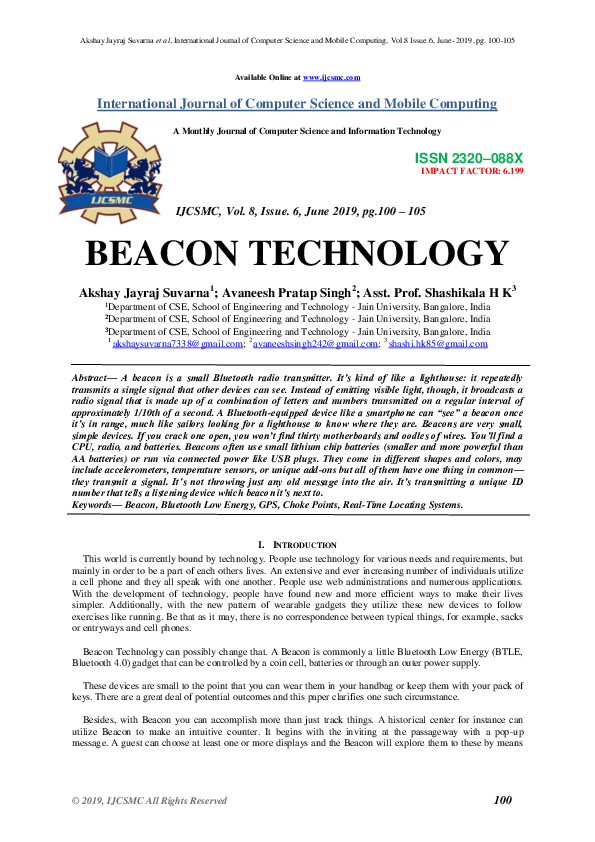 (PDF) BEACON TECHNOLOGY﻿