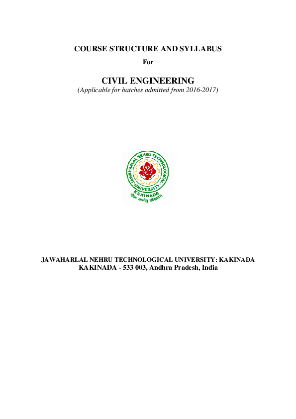 (PDF) COURSE STRUCTURE AND SYLLABUS For CIVIL ENGINEERING (Applicable ...