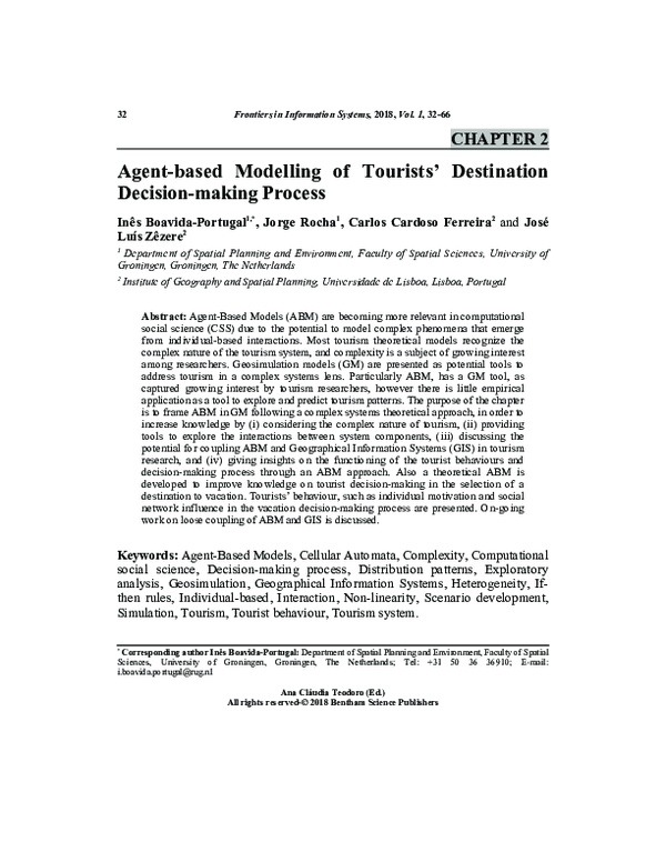 (PDF) Agent-based Modelling of Tourists' Destination Decision-making Process